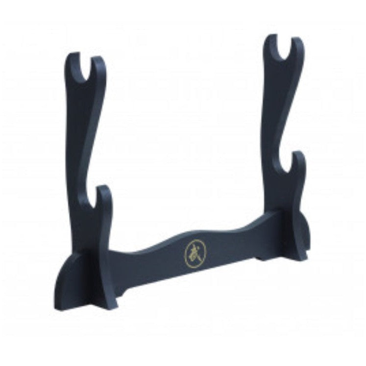 Dual Black Wooden Sword Stand | TheBladeBros.com