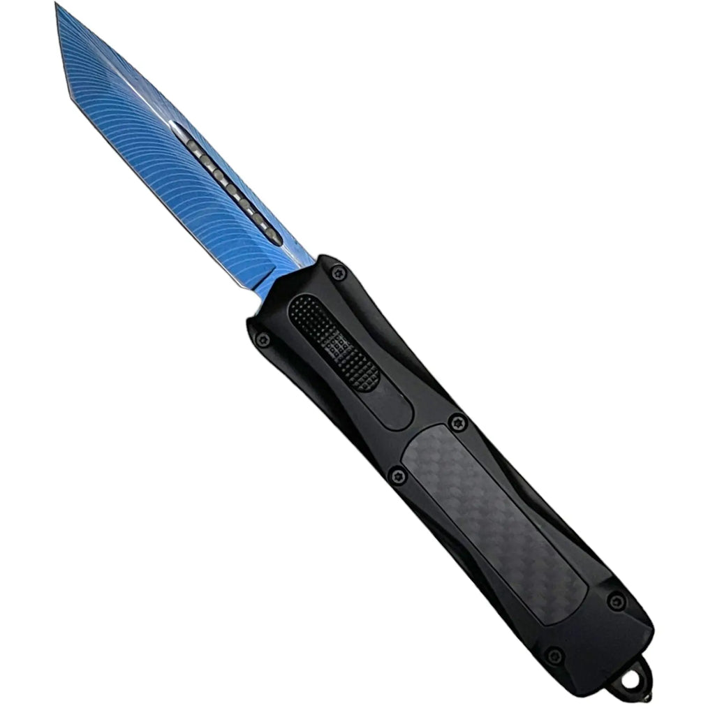 Automatic Straight Tanto Edge OTF - Blue & Black | TheBladeBros.com