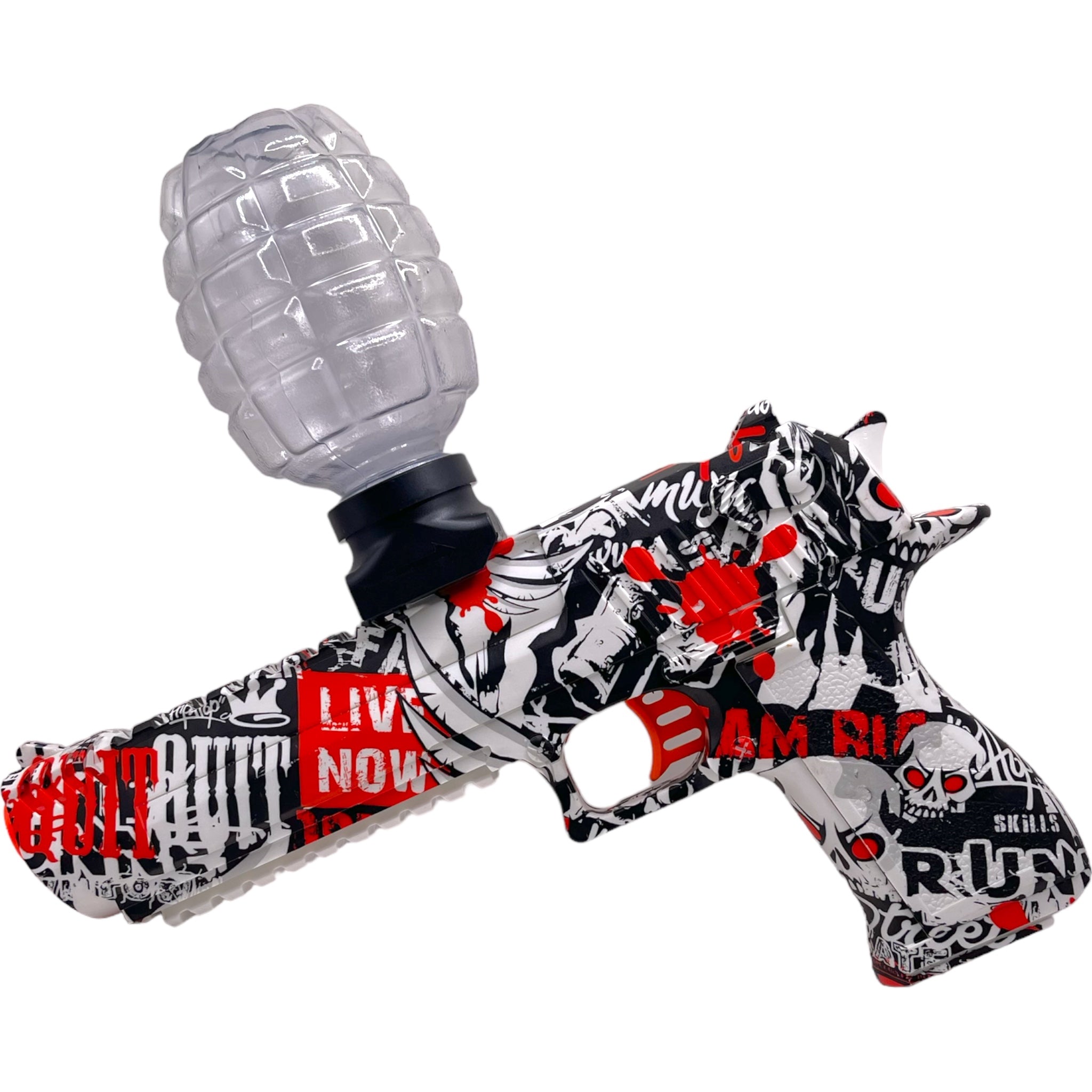Black & Red Skulls Gel Blaster Pistol | TheBladeBros.com