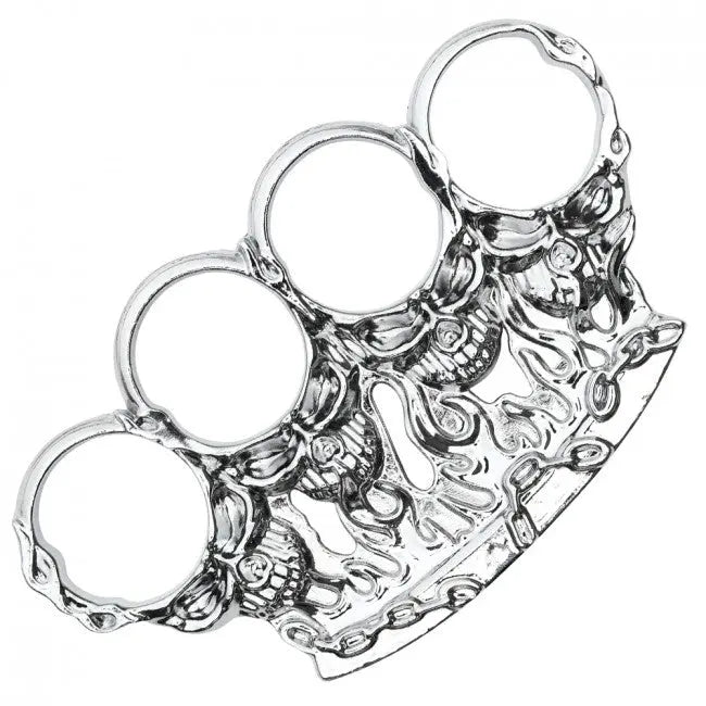 Skull Flame Knuckles (Chrome) | TheBladeBros.com