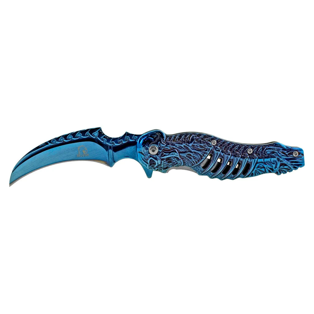 4.75" Embossed Stainless Steel Talon Point Blade Spring Assisted ...