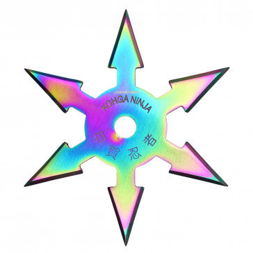 4" Rainbow Single 6-Point Throwing Star | TheBladeBros.com